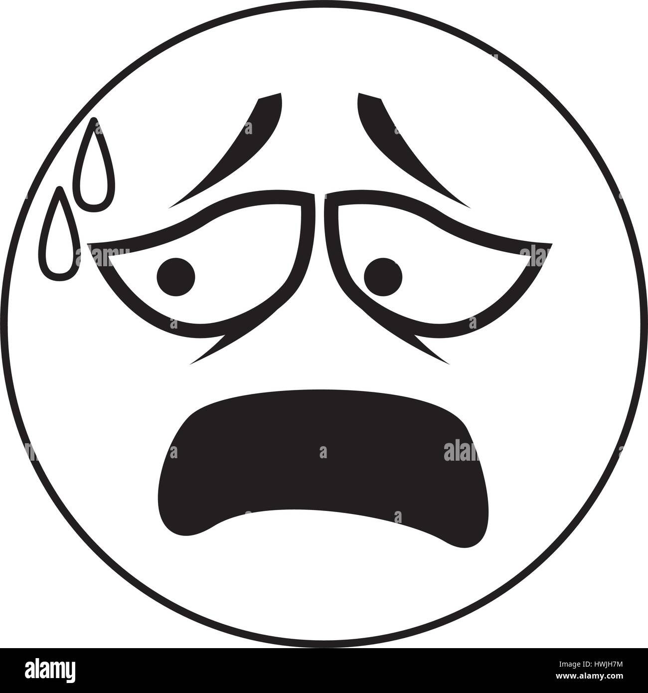 Sad cartoon face Stock Vector Image & Art - Alamy