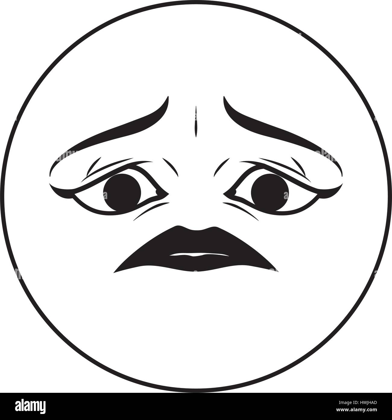 Sad cartoon face Stock Vector Image & Art - Alamy