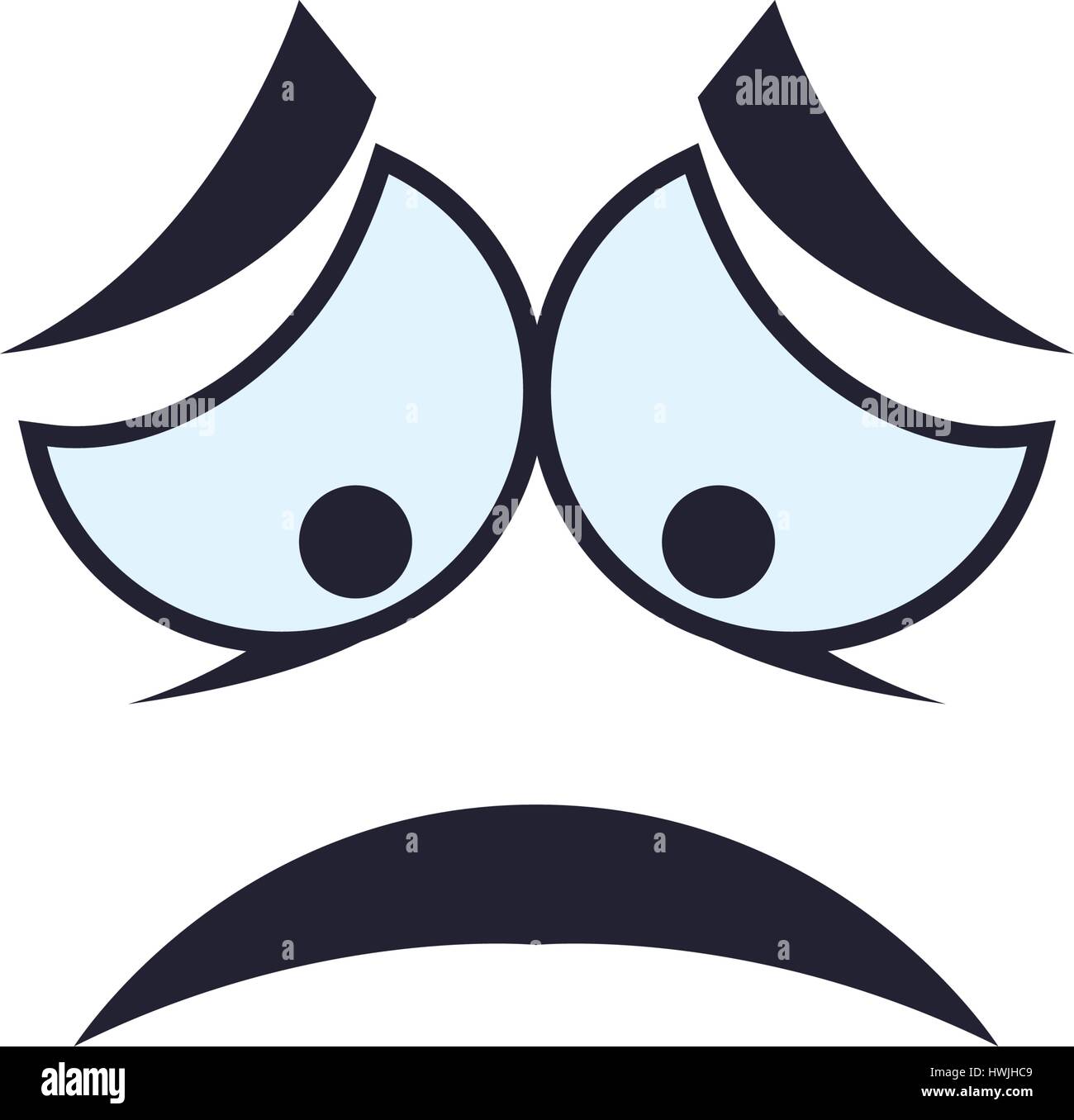 Sad cartoon face Stock Vector Image & Art - Alamy