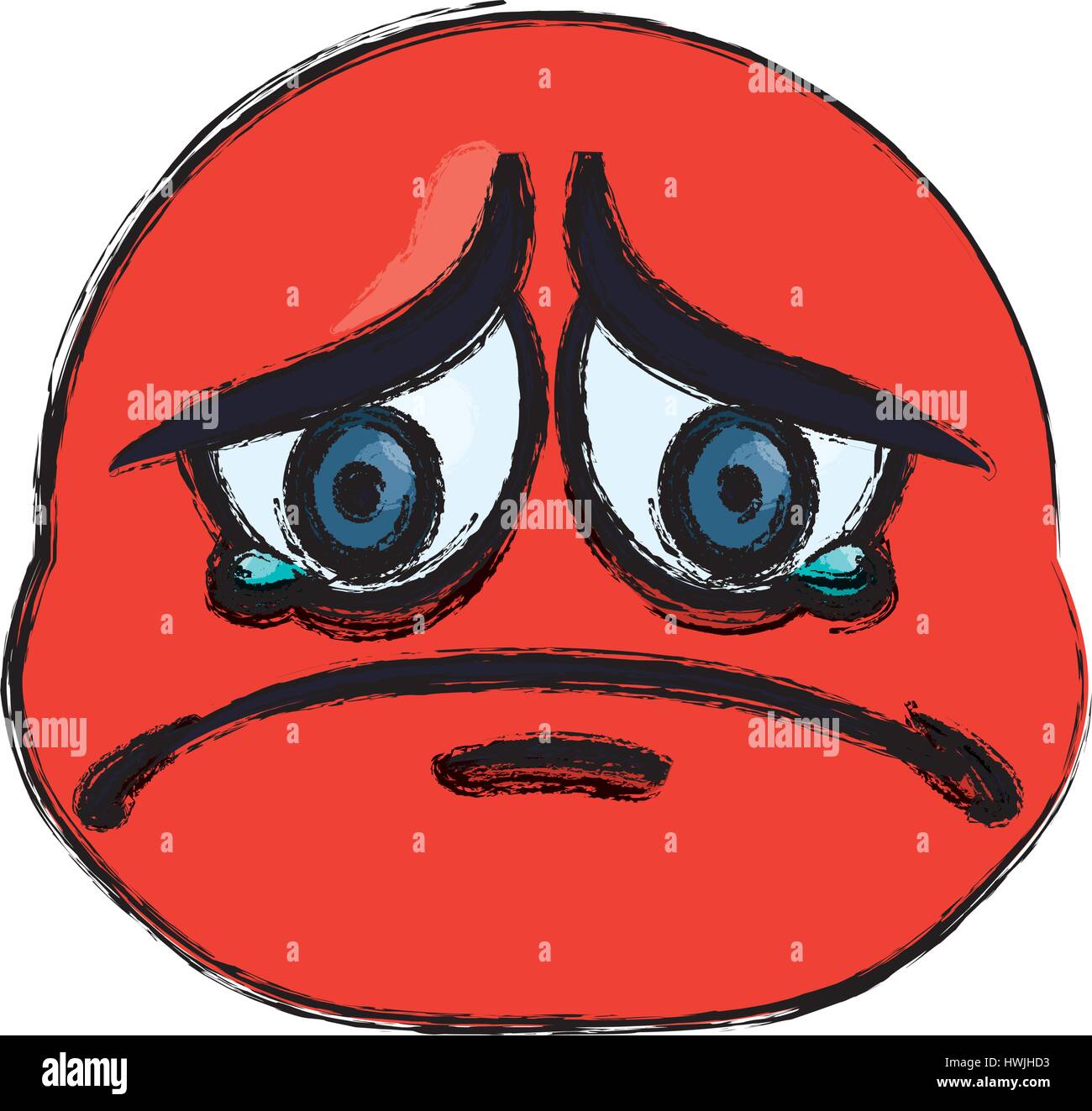 Sad cartoon face Stock Vector Image & Art - Alamy