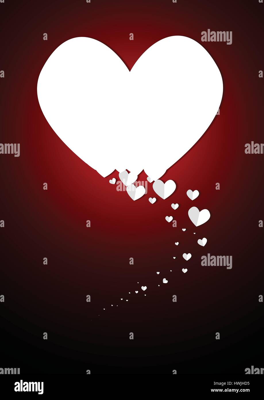 Red paper hearts flying Stock Vector Images - Alamy