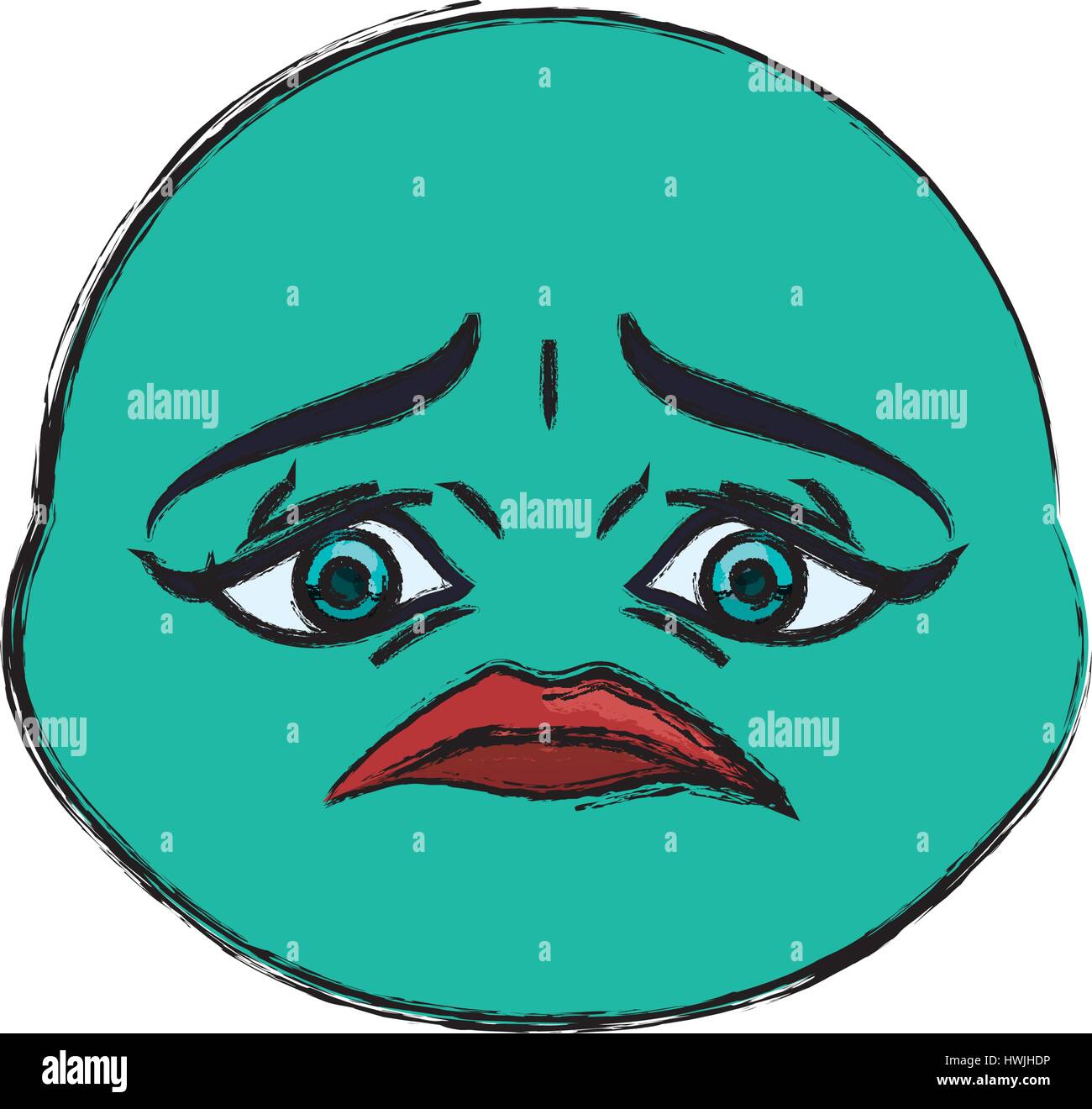 Sad cartoon face Stock Vector Image & Art - Alamy
