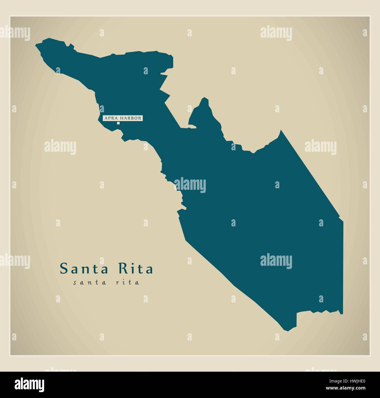 Modern Map - Santa Rita GU Stock Vector Image & Art - Alamy