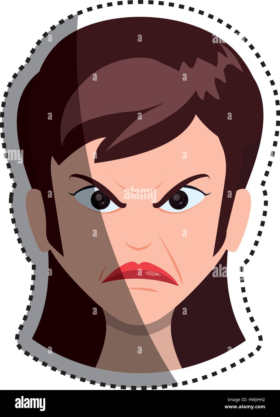 Angry cartoon face Stock Vector Image & Art - Alamy