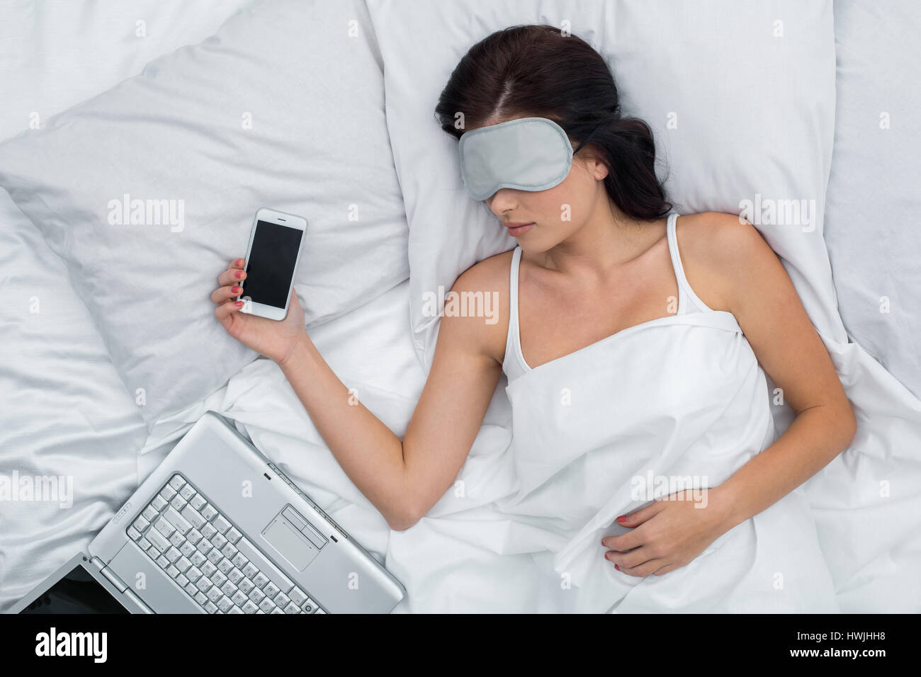 Young Woman Sleeping Bed Concept Stock Photo - Alamy Young Woman Sleeping Bed Concept Stock Photo - Alamy