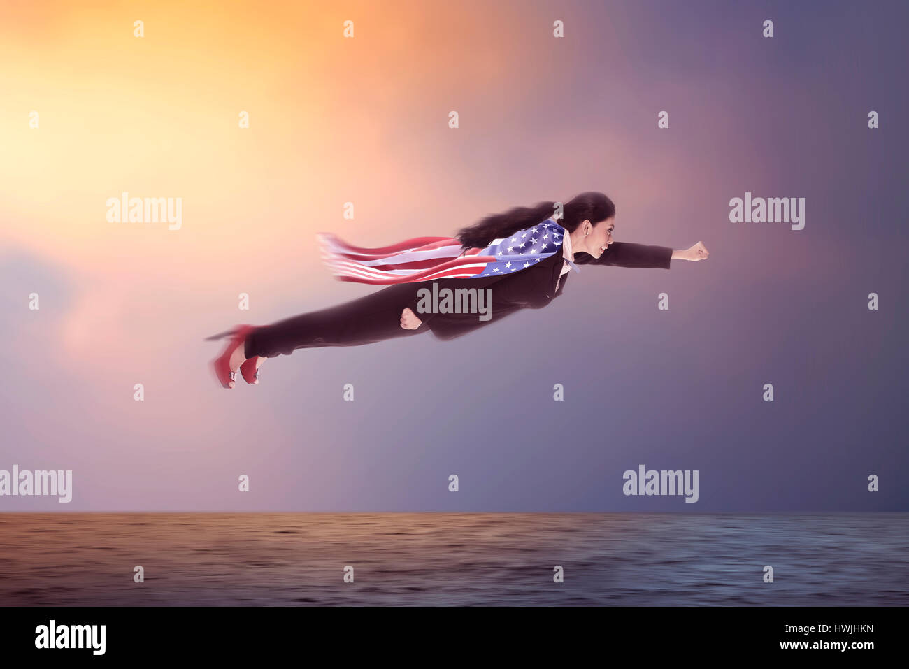 Woman Wearing Super Hero Cape High Resolution Stock Photography and ...