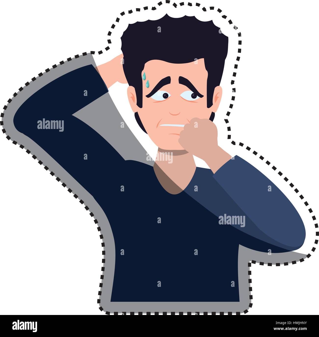 Cartoon Man Afraid High Resolution Stock Photography and Images - Alamy