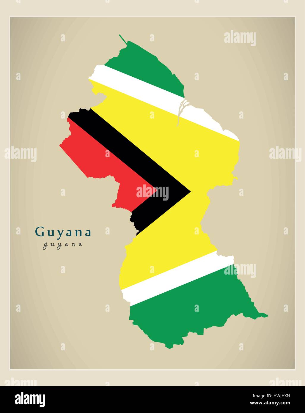 Modern Map - Guyana colored GY Stock Vector Image & Art - Alamy