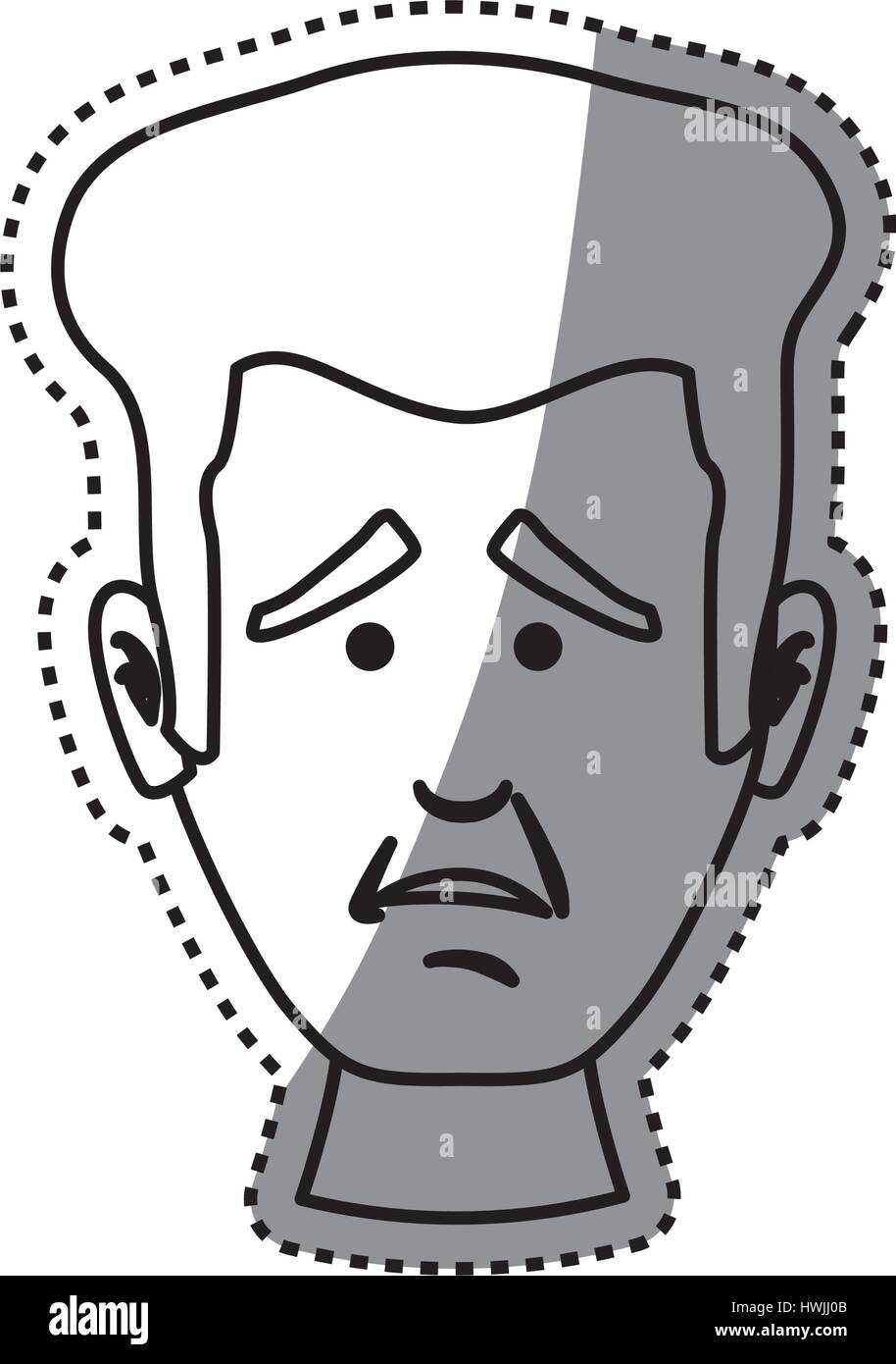 Sad cartoon face Stock Vector Image & Art - Alamy