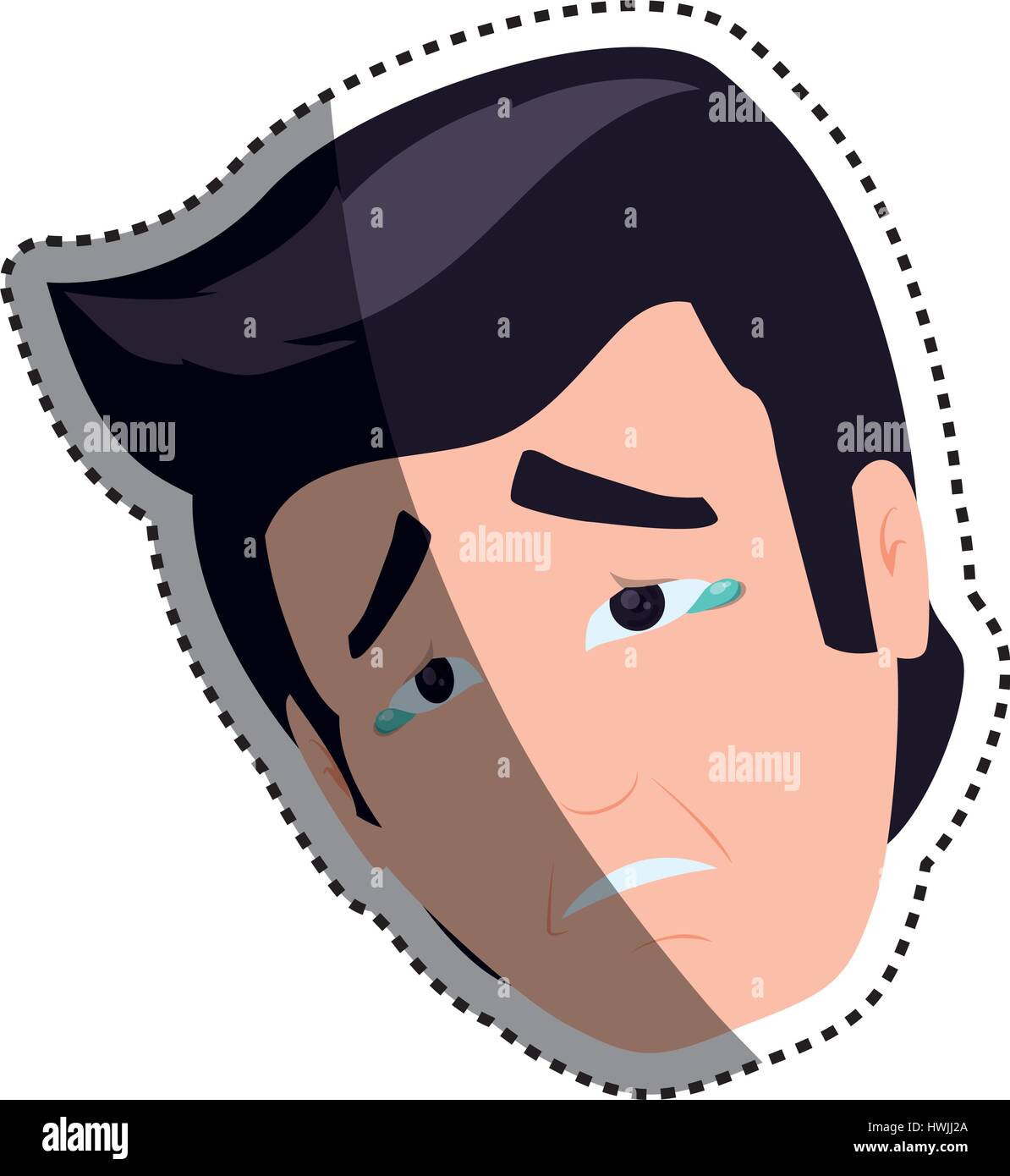 Sad cartoon face Stock Vector Image & Art - Alamy