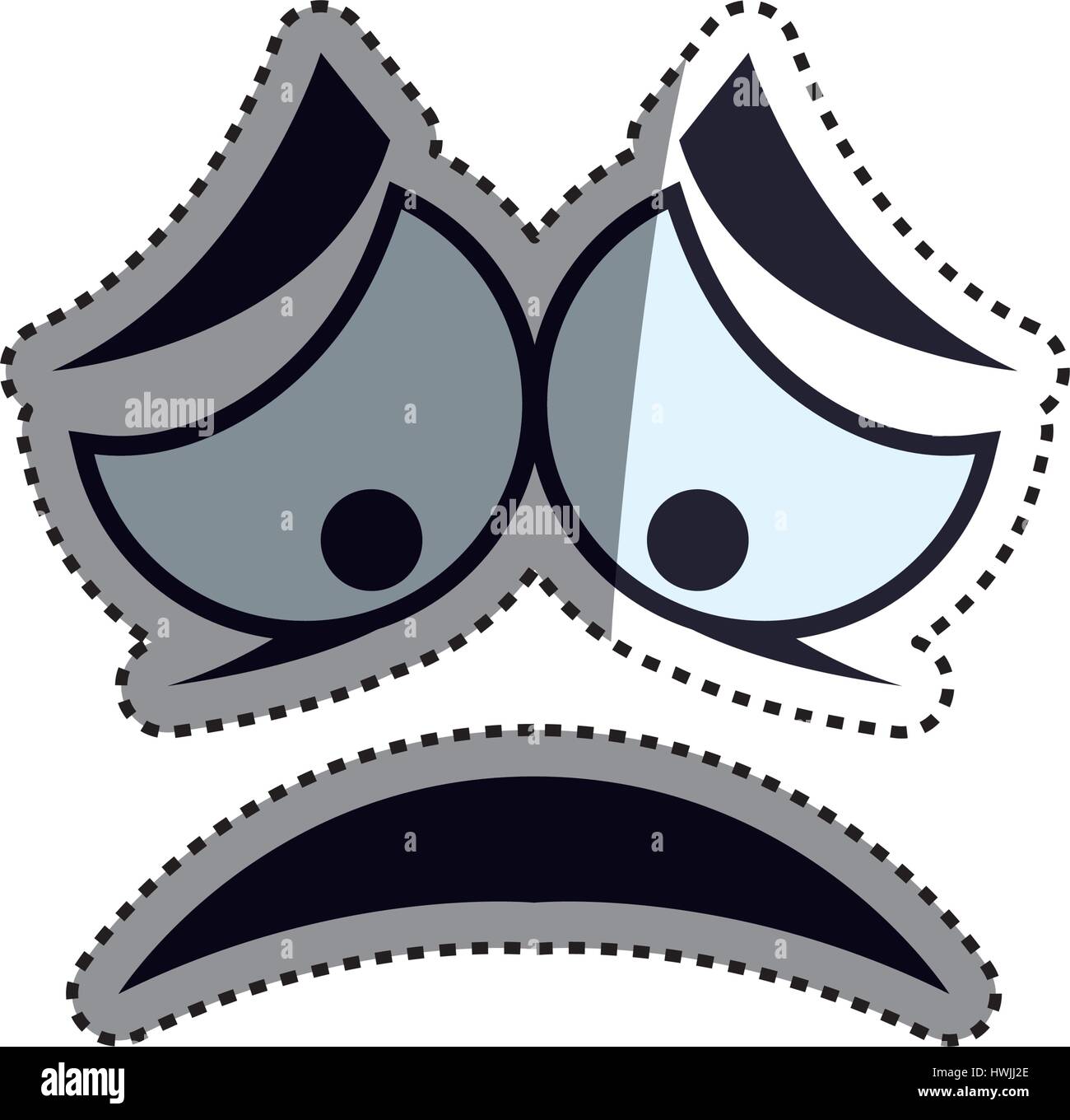 Concerned cartoon face Cut Out Stock Images & Pictures - Alamy
