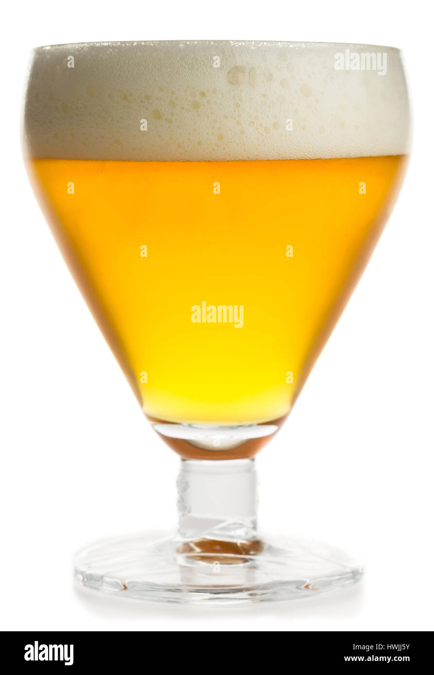 Glass of lager beer isolated on a white background Stock Photo - Alamy