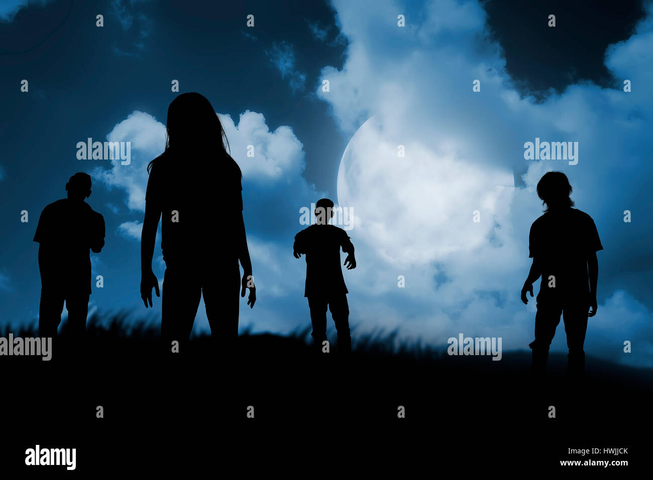 Group Of Zombies Walking