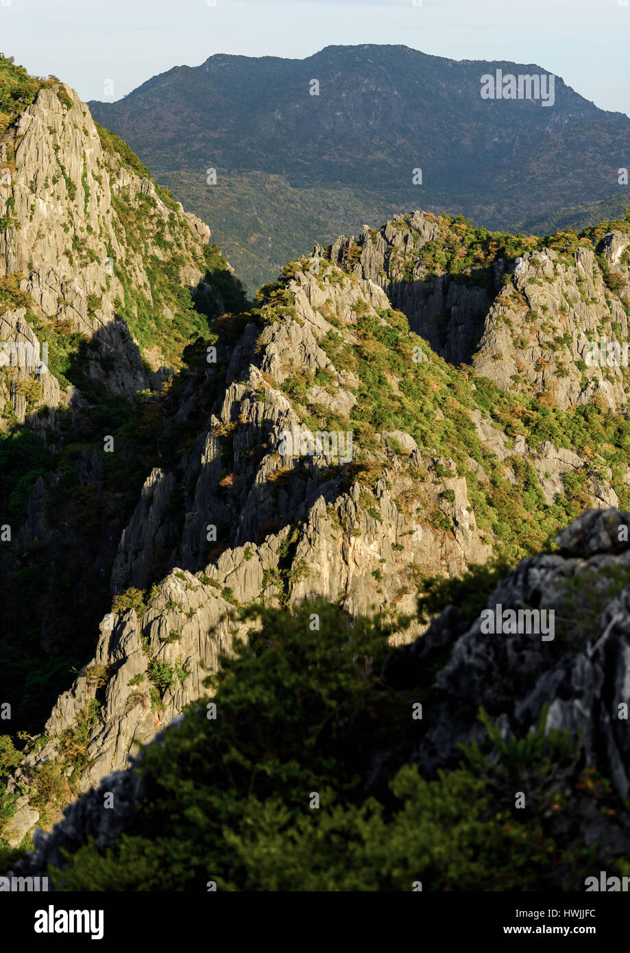 Many rock mountains here. It high and have steep cliff Stock Photo - Alamy