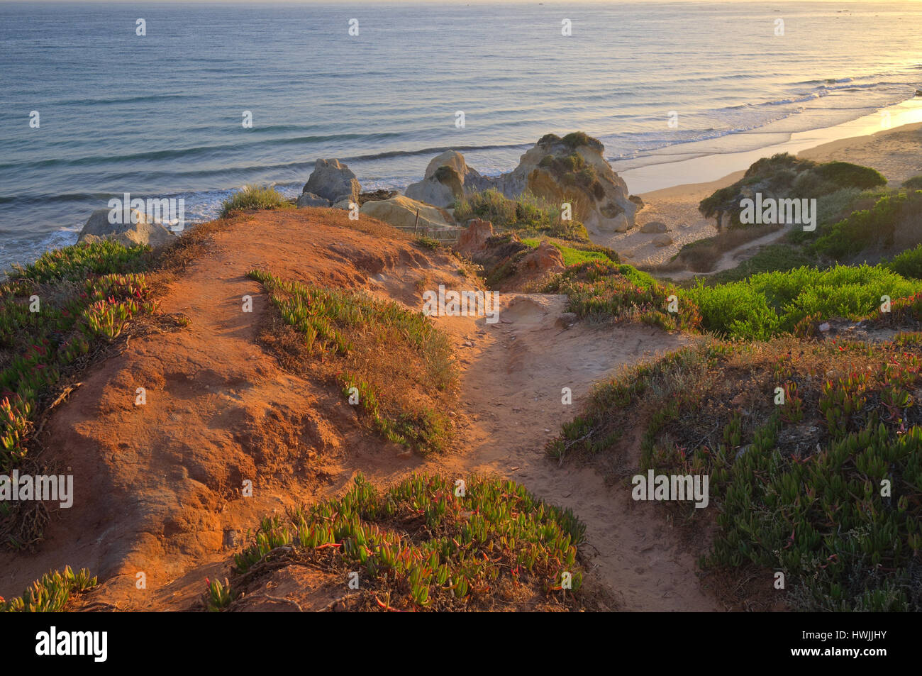 Chiringuitos Beach scenery during afternoon. Near Gale beach, Albufeira ...
