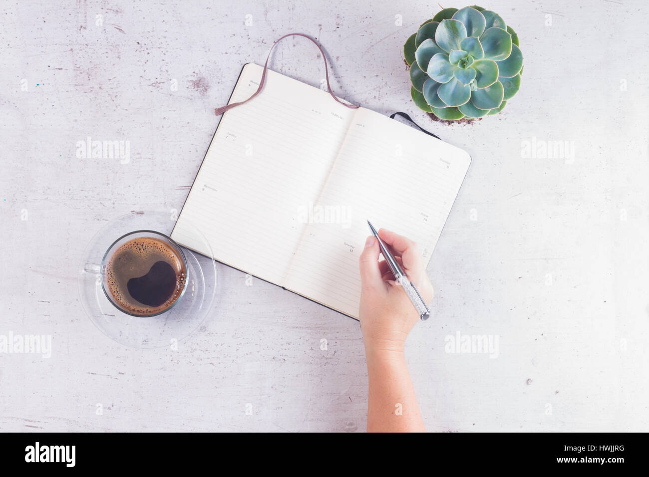 Open empty notebook Stock Photo - Alamy