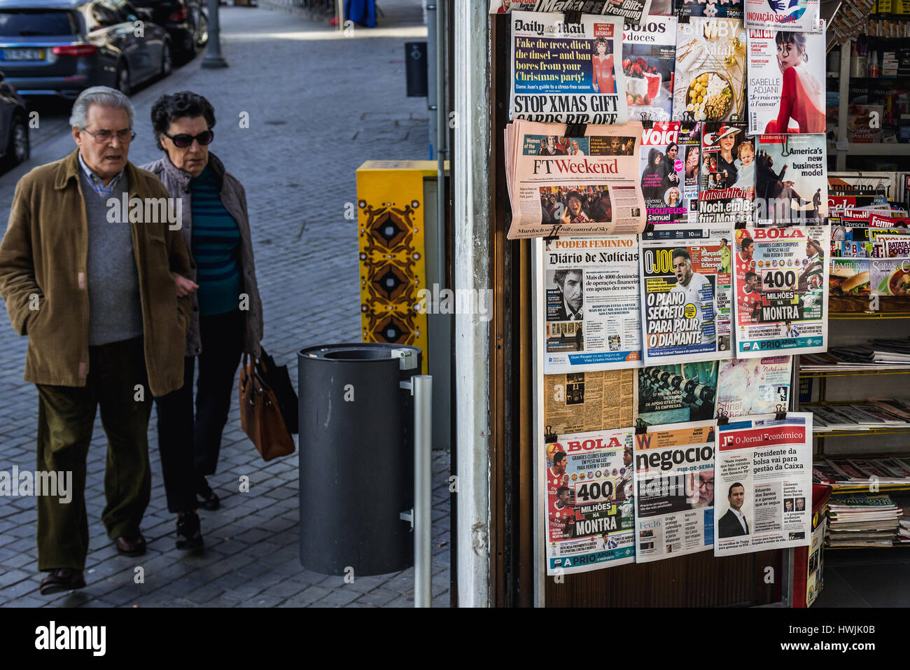Newsstand in Porto city on Iberian Peninsula, second largest city in ...