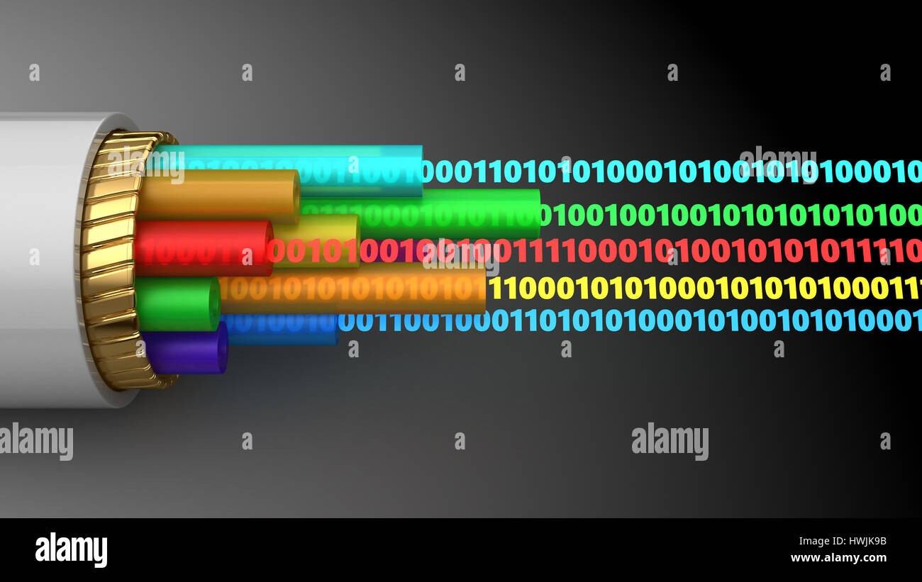3d illustration fiber optic cable hi-res stock photography and images ...