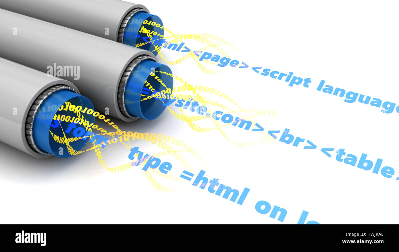 3d ilustration of fiber optics with internet code inside Stock Photo ...