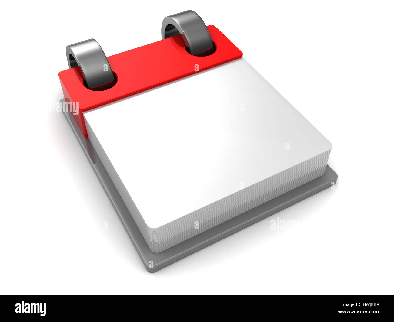 3d illustration of blank calendar over white background Stock Photo - Alamy