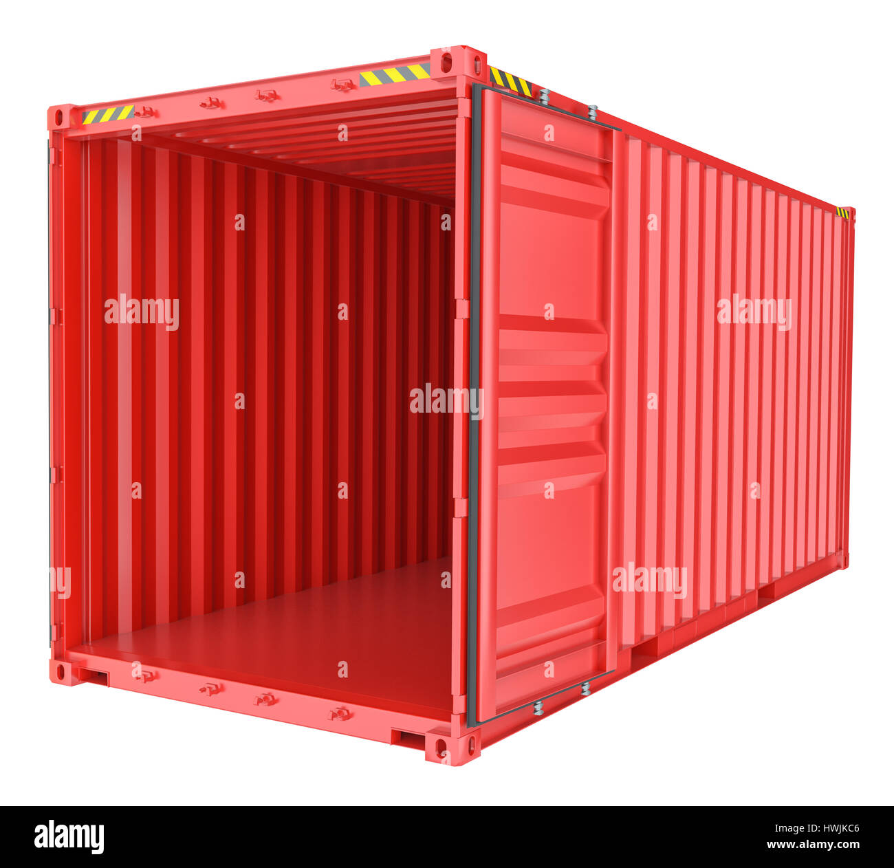 Open shipping container isolated on white Stock Photo - Alamy