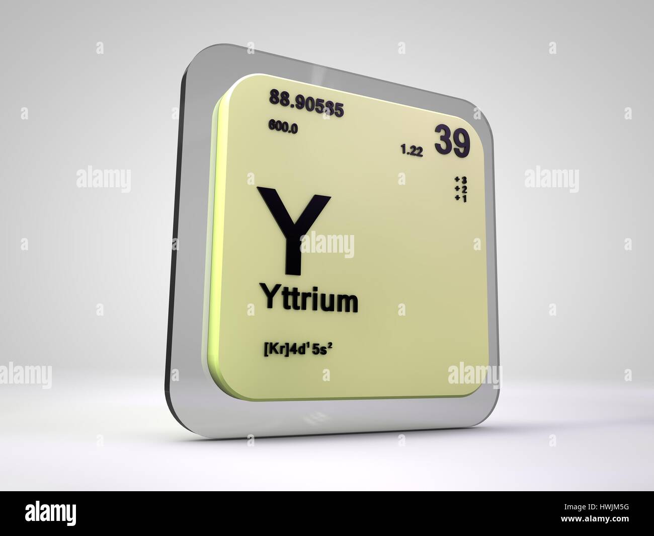 Yttrium - Y - chemical element periodic table 3d render Stock Photo - Alamy