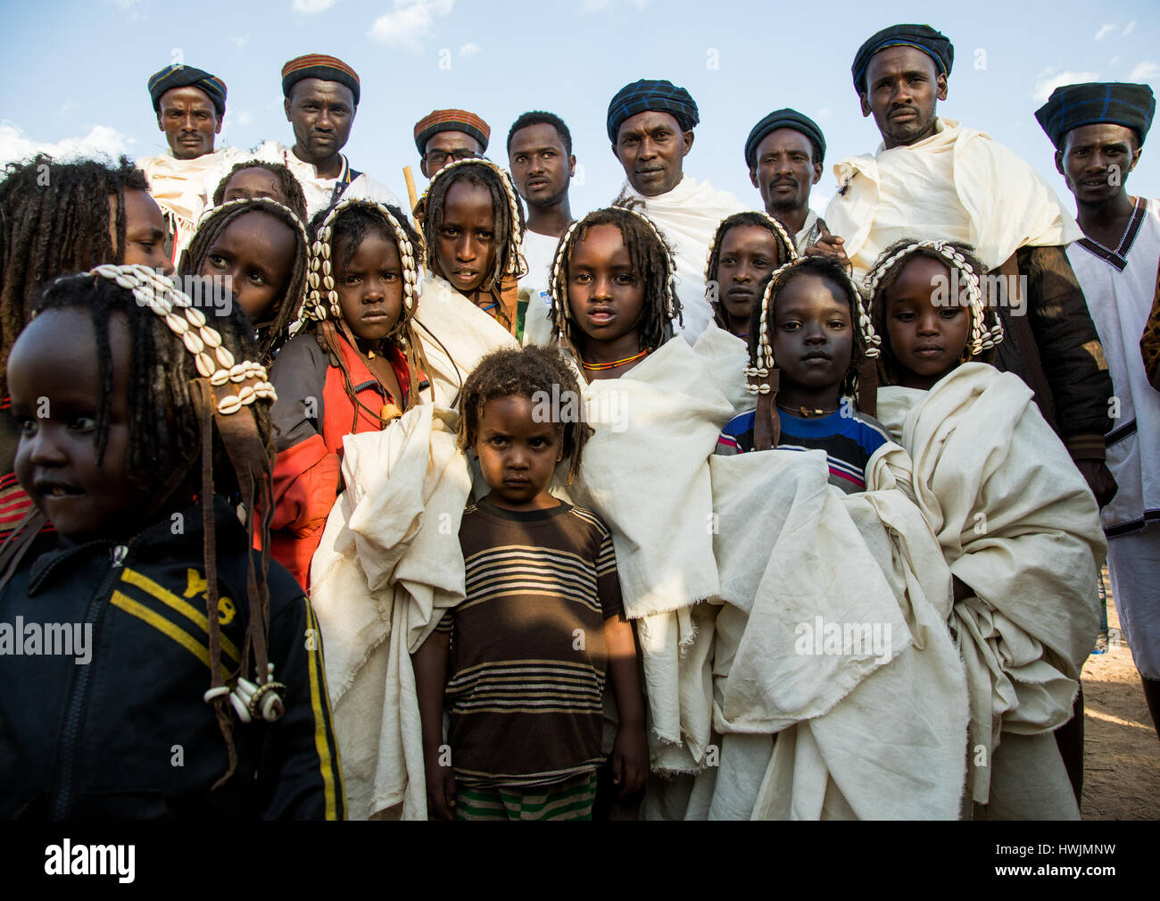Dabale age grade boys during the Gada system ceremony in Borana tribe ...