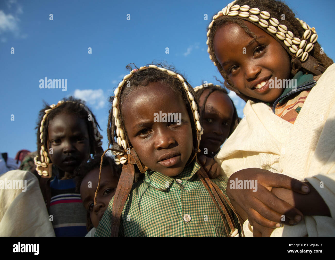 Dabale age grade boys during the Gada system ceremony in Borana tribe ...