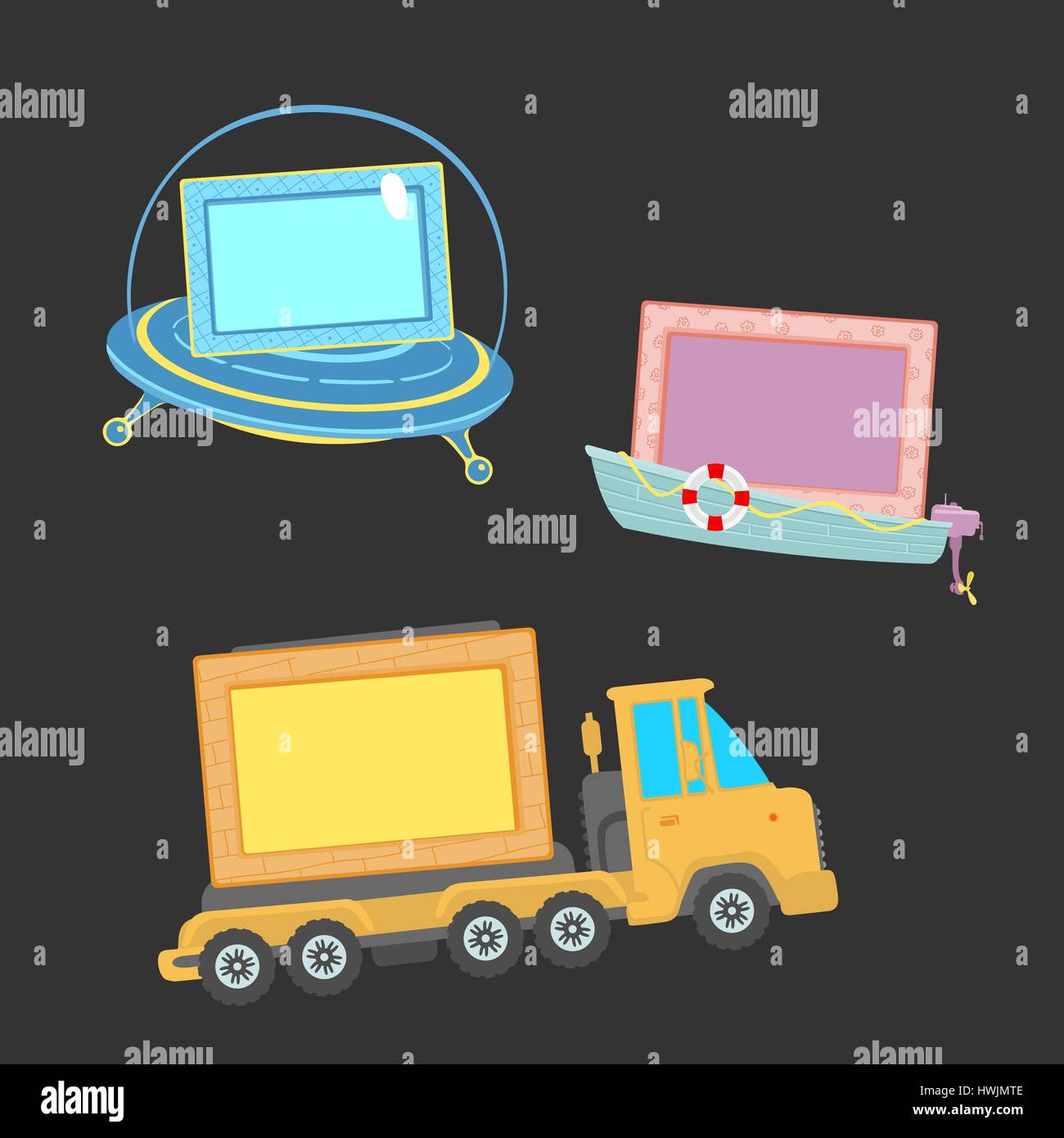 Vector illustration kids frame hi-res stock photography and images - Alamy