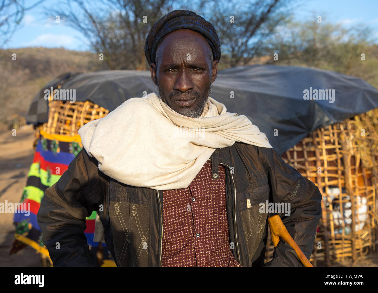 Borana tribe man during the Gada system ceremony, Oromia, Yabelo ...