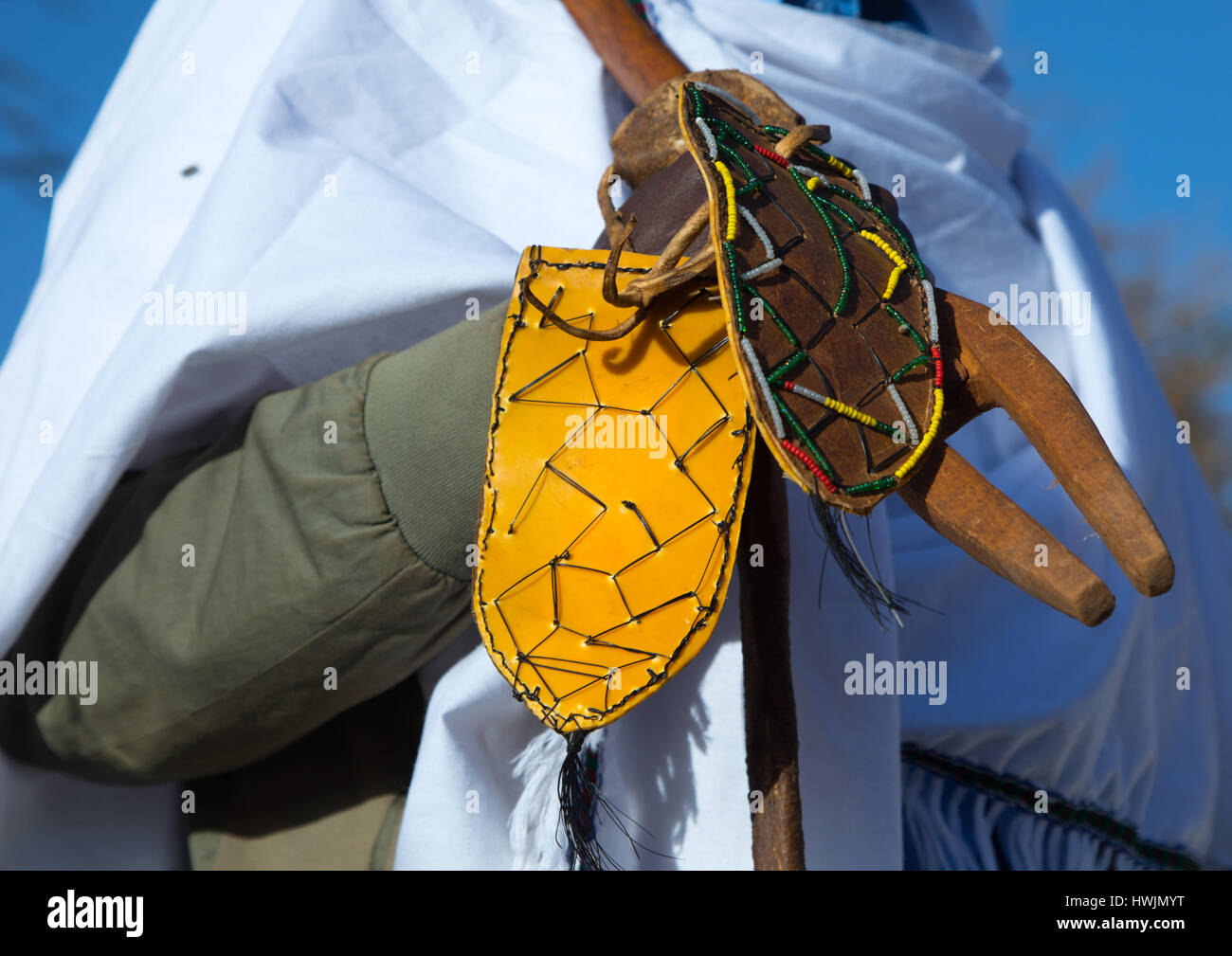 Borana tribe man with his ororo stick during the Gada system ceremony ...