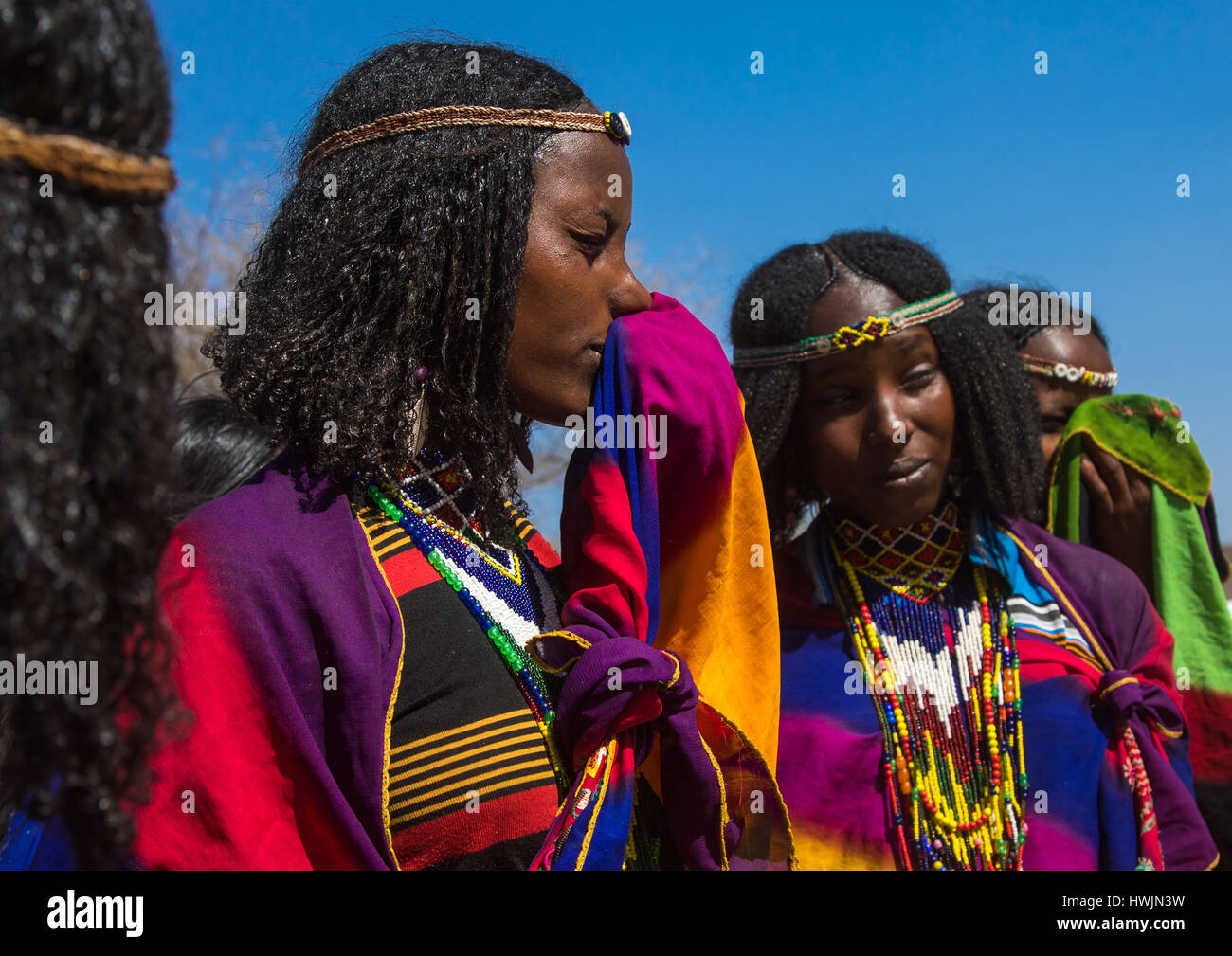Borana tribe virgin girls during the Gada system ceremony, Oromia ...