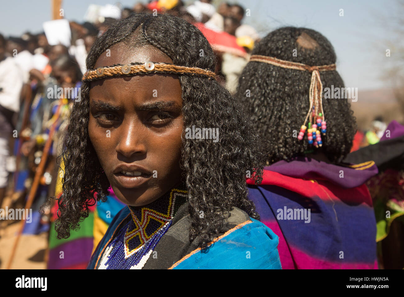 Borana tribe virgin girls during the Gada system ceremony, Oromia ...