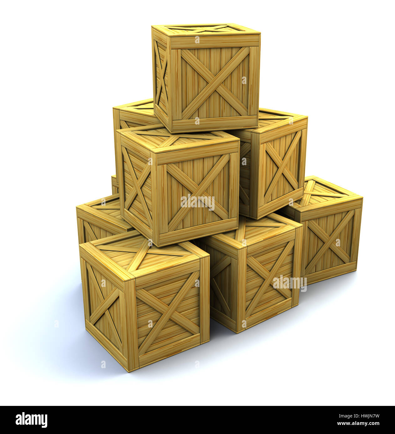 Wooden crate tower hi-res stock photography and images - Alamy