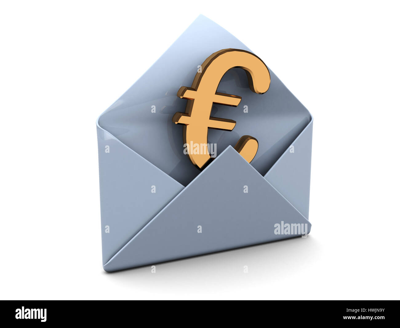 3d illustration of mail envelope with euro sign inside Stock Photo - Alamy