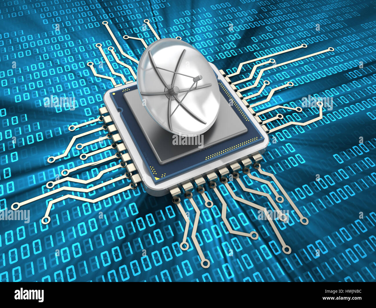 3d illustration of computer chip with antenna Stock Photo - Alamy