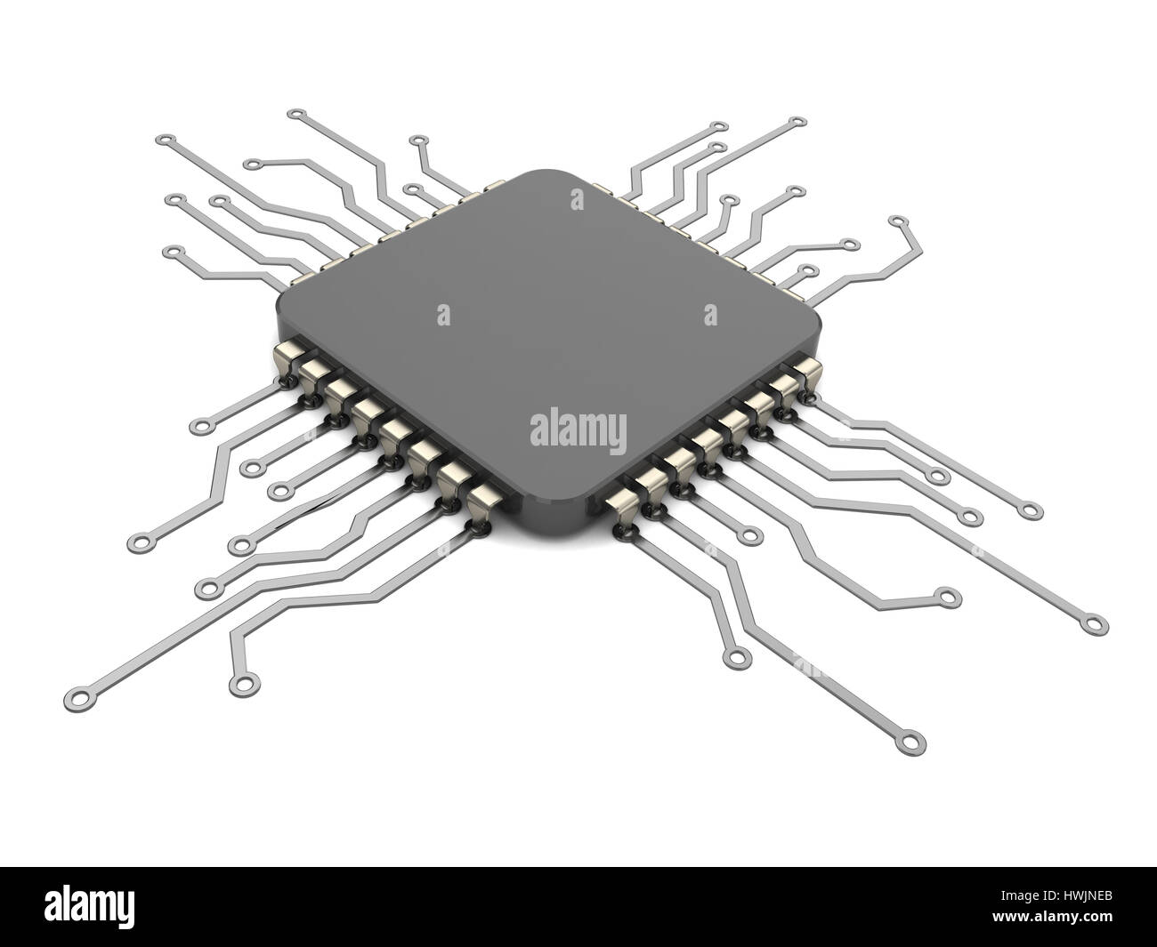 3d illustration of cpu and circuit over white background Stock Photo ...