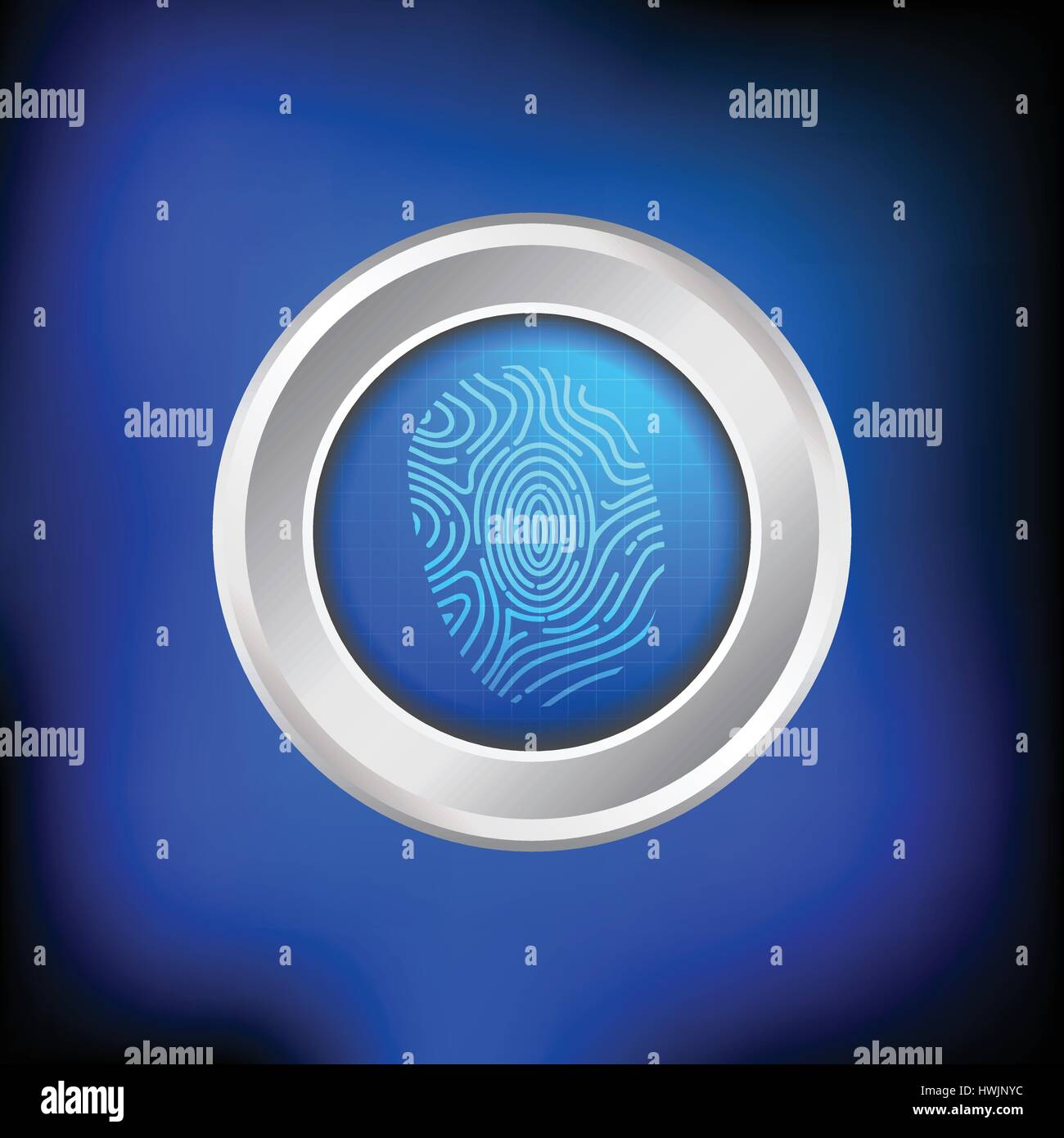 Vector : Finger print button on blue technology background Stock Vector ...