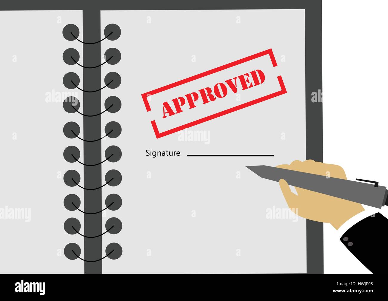 Vector : Approved and signature and business hand Stock Vector Image ...