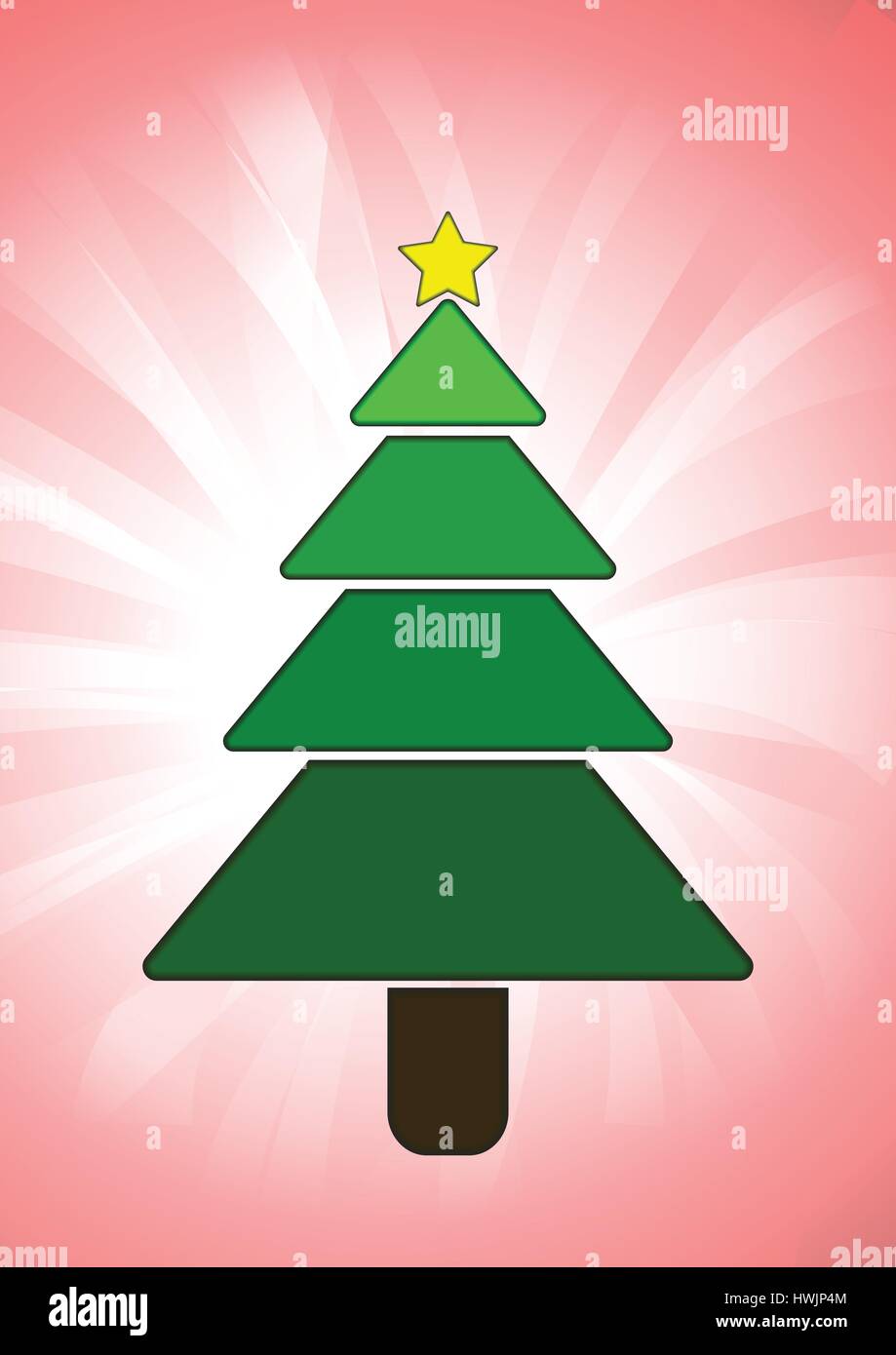 Vector : Christmas tree with space for text on red christmas background ...