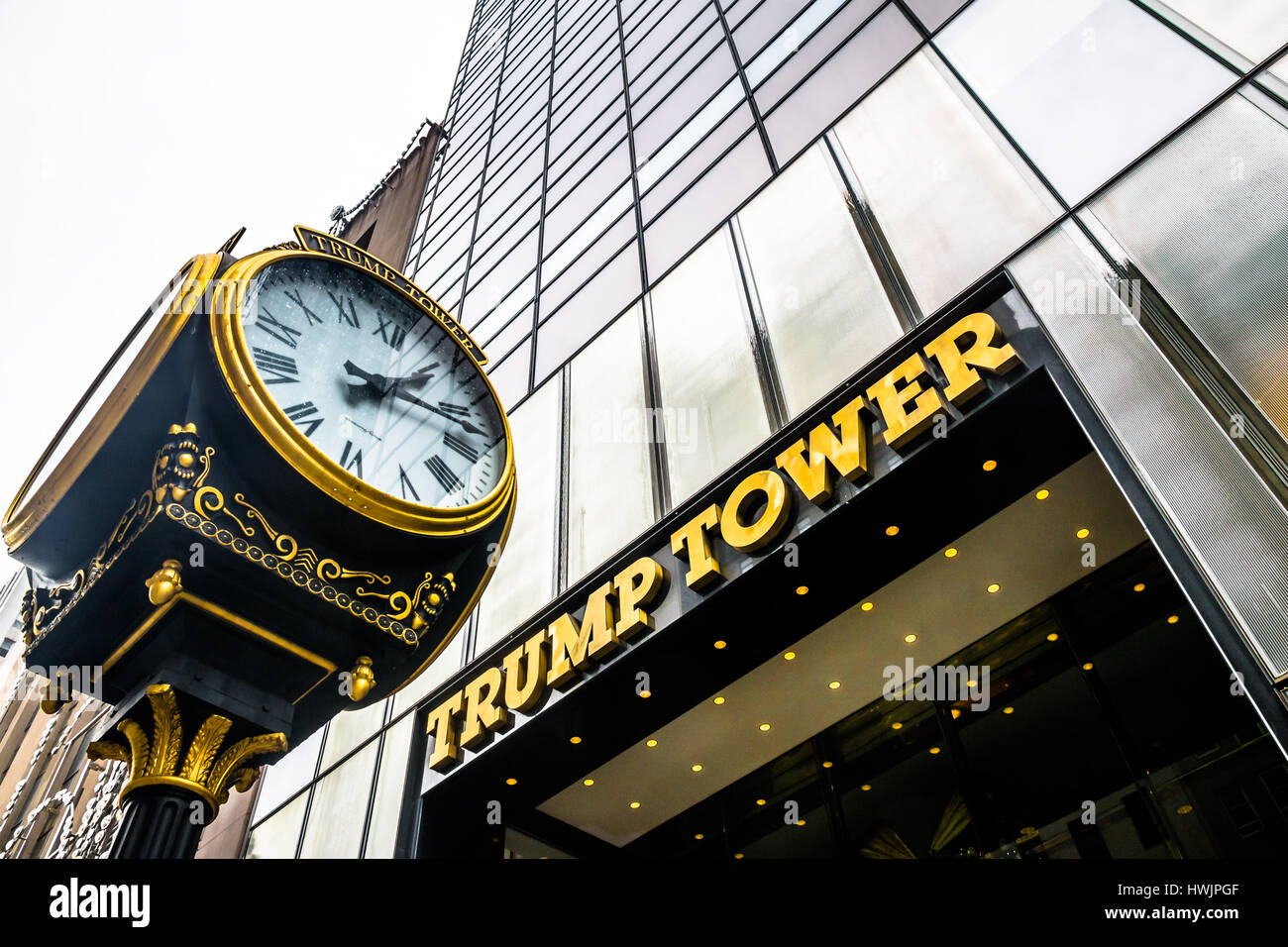Facade of the Trump Tower, residence of president elect Donald Trump ...