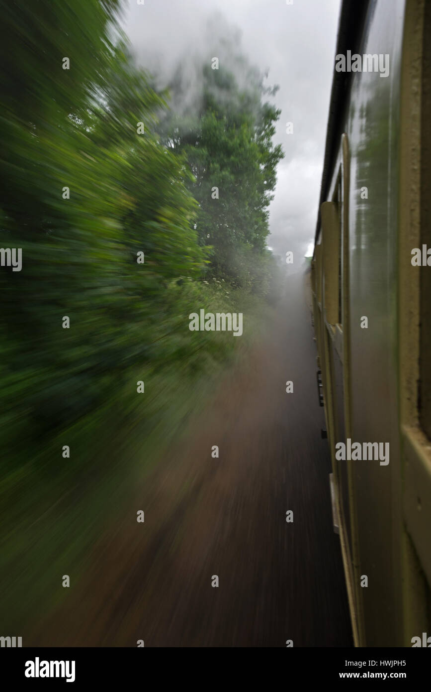 Steam locomotive 53808 pulling a train from Bishops Lydeard to Minehead ...
