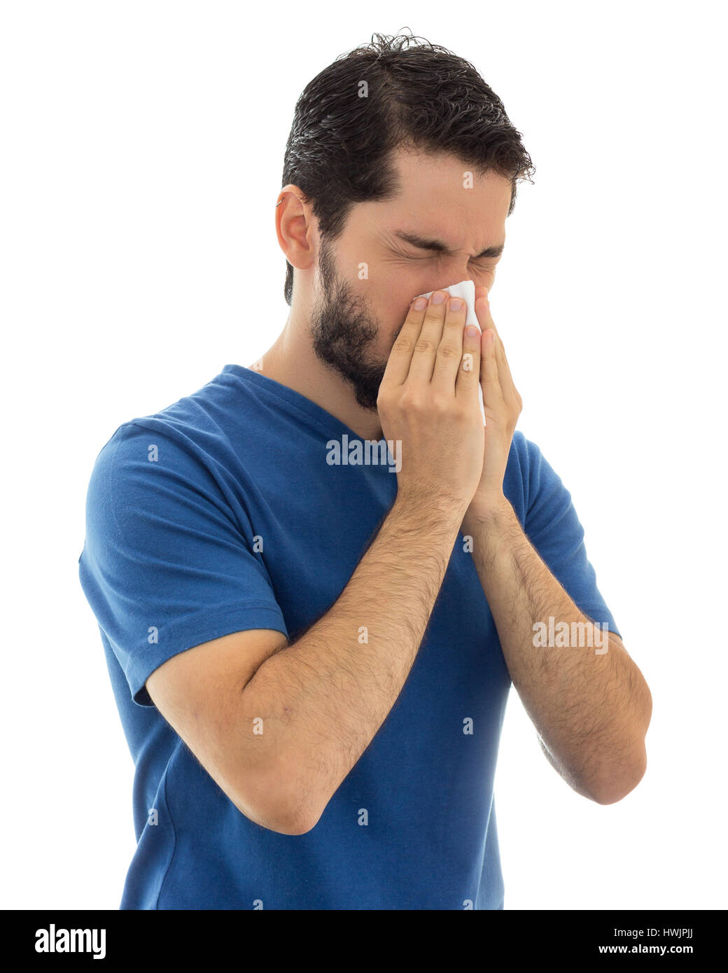 Cleaning nose with tissue paper hi-res stock photography and images - Alamy