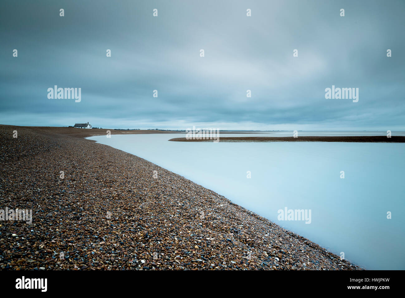 Long Exposure of Sea and Beach at Shingle Street Stock Photo - Alamy