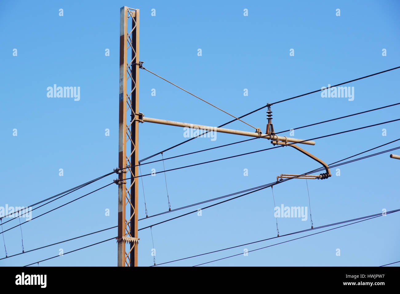 power line for trains Stock Photo - Alamy