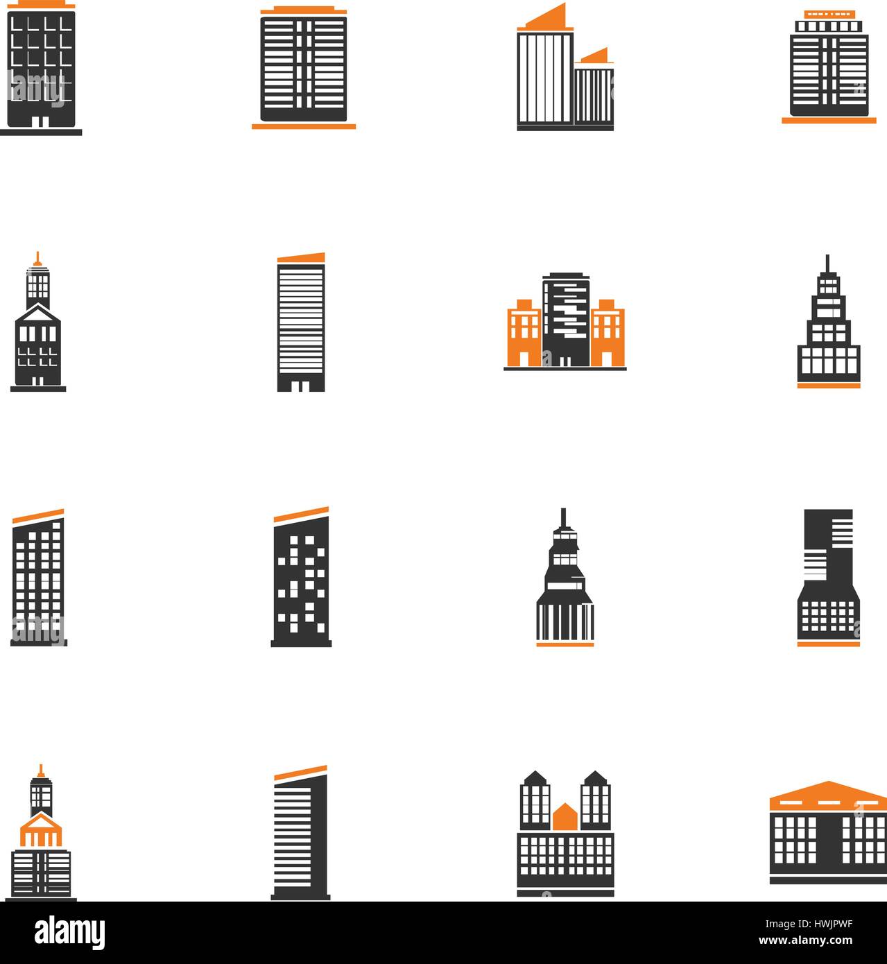 Buildings icon set for web sites and user interface Stock Vector Image ...