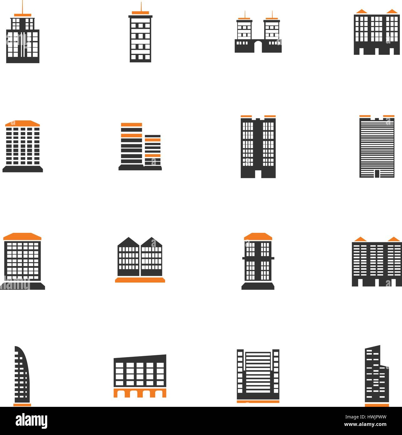Buildings icon set for web sites and user interface Stock Vector Image ...