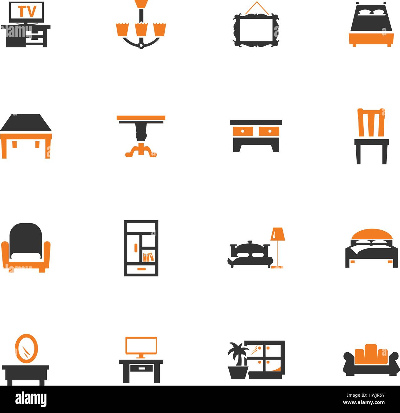 Furniture icon set for web sites and user interface Stock Vector Image ...