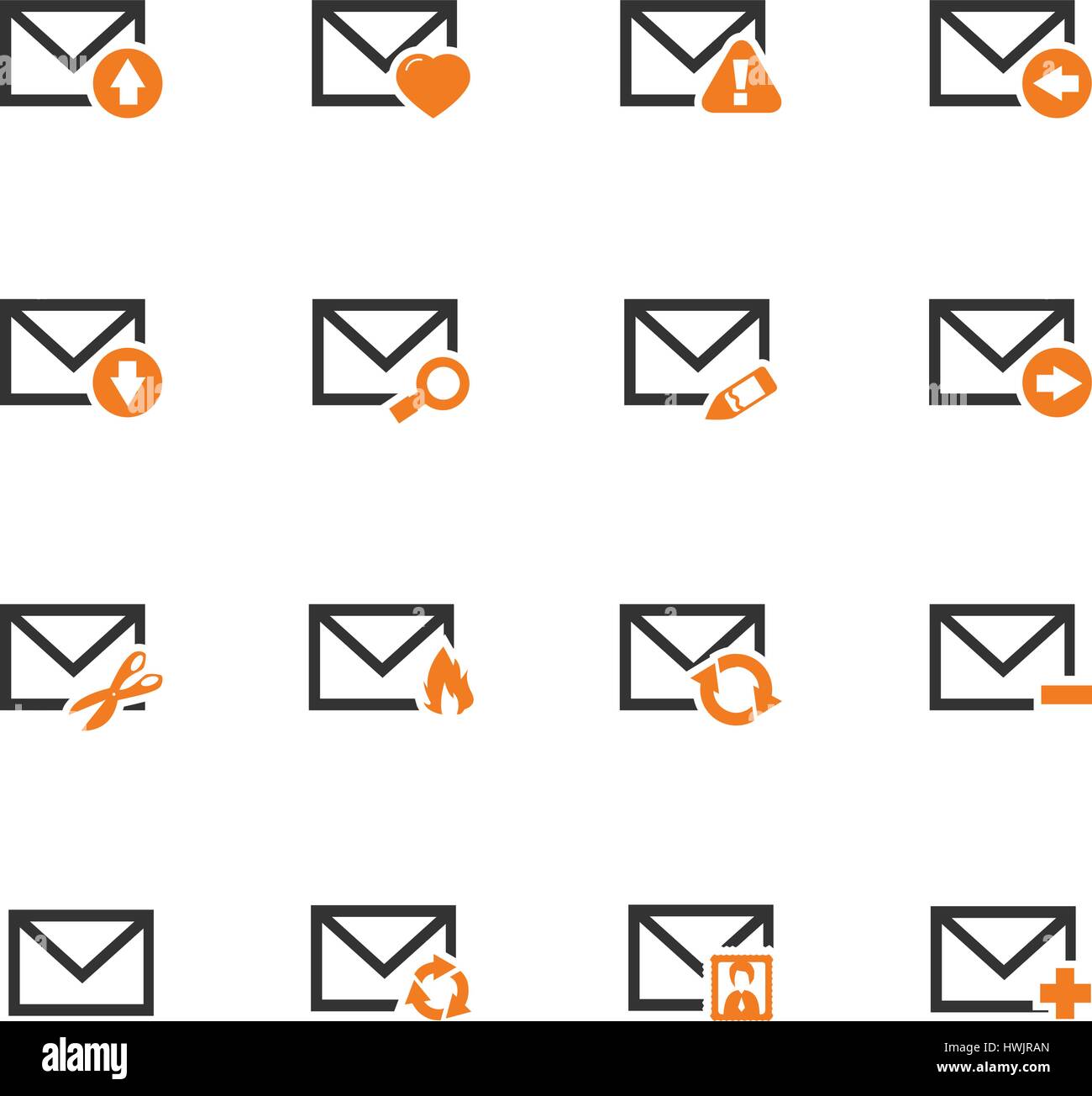 Mail and envelope icon set for web sites and user interface Stock ...