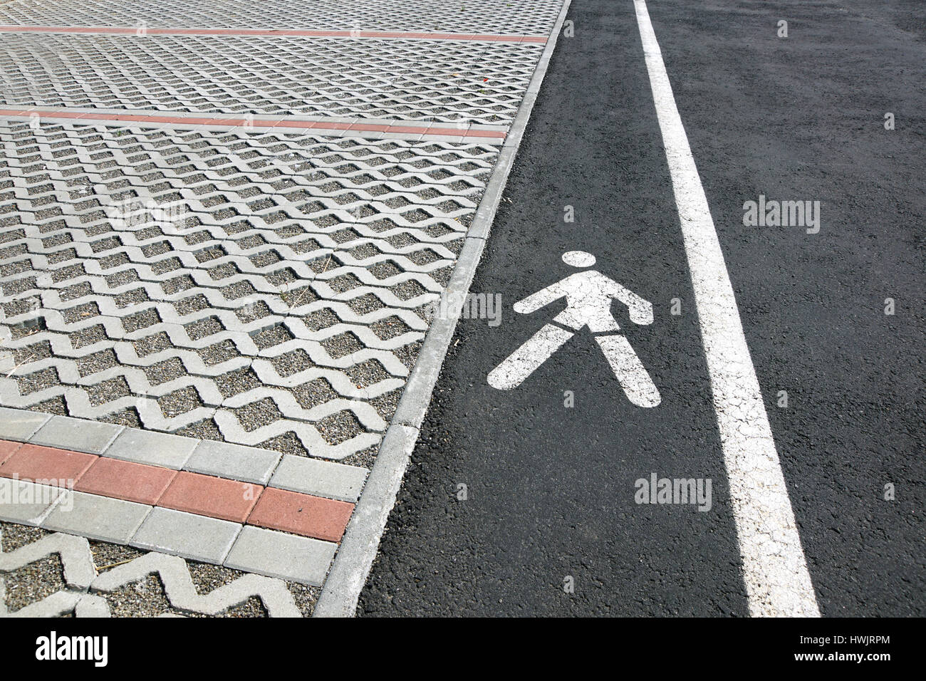 Pedestrian way in parking hi-res stock photography and images - Alamy